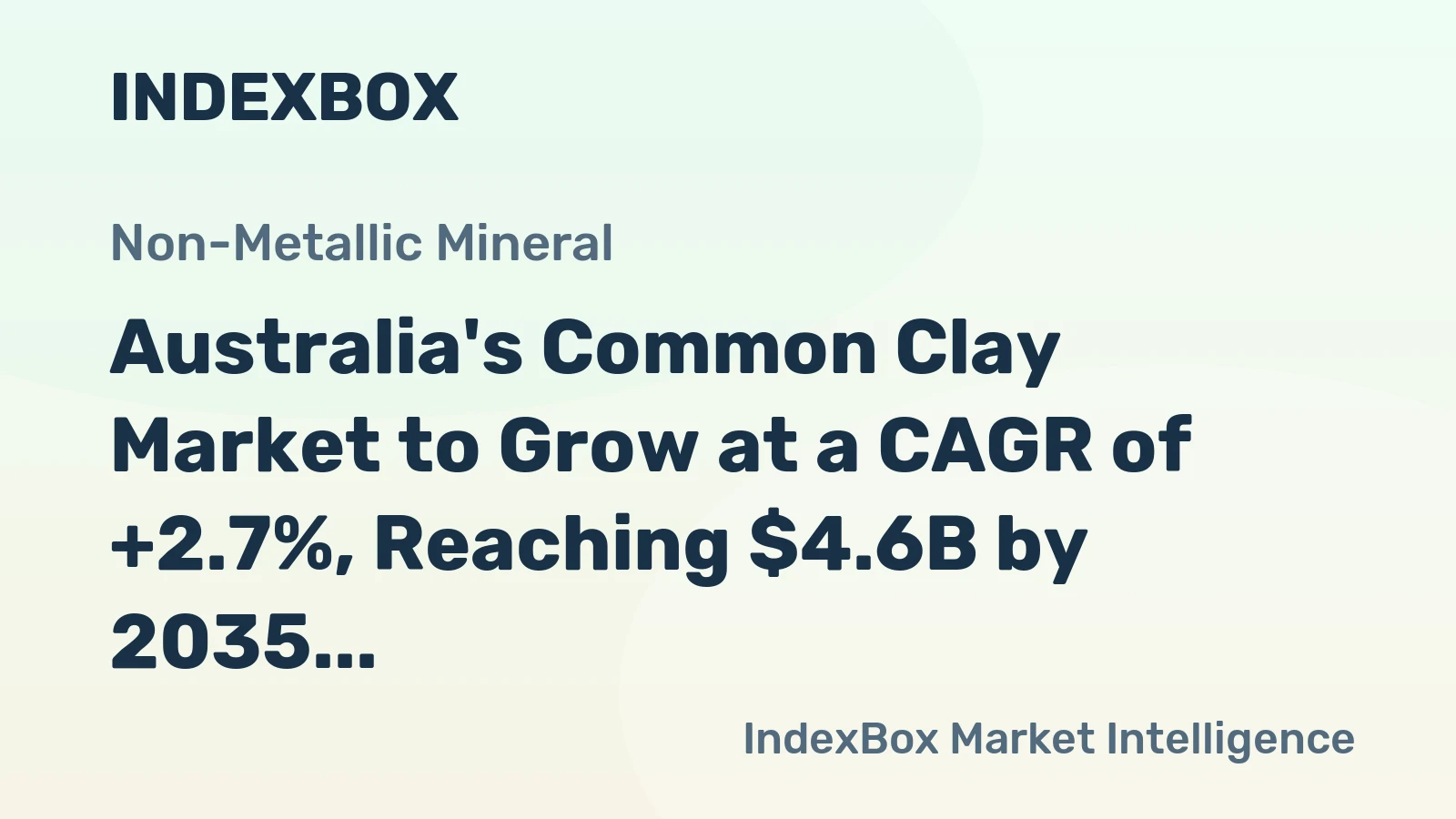 Australia's Common Clay Market to Grow at a CAGR of +2.7%, Reaching $4.6B by 2035