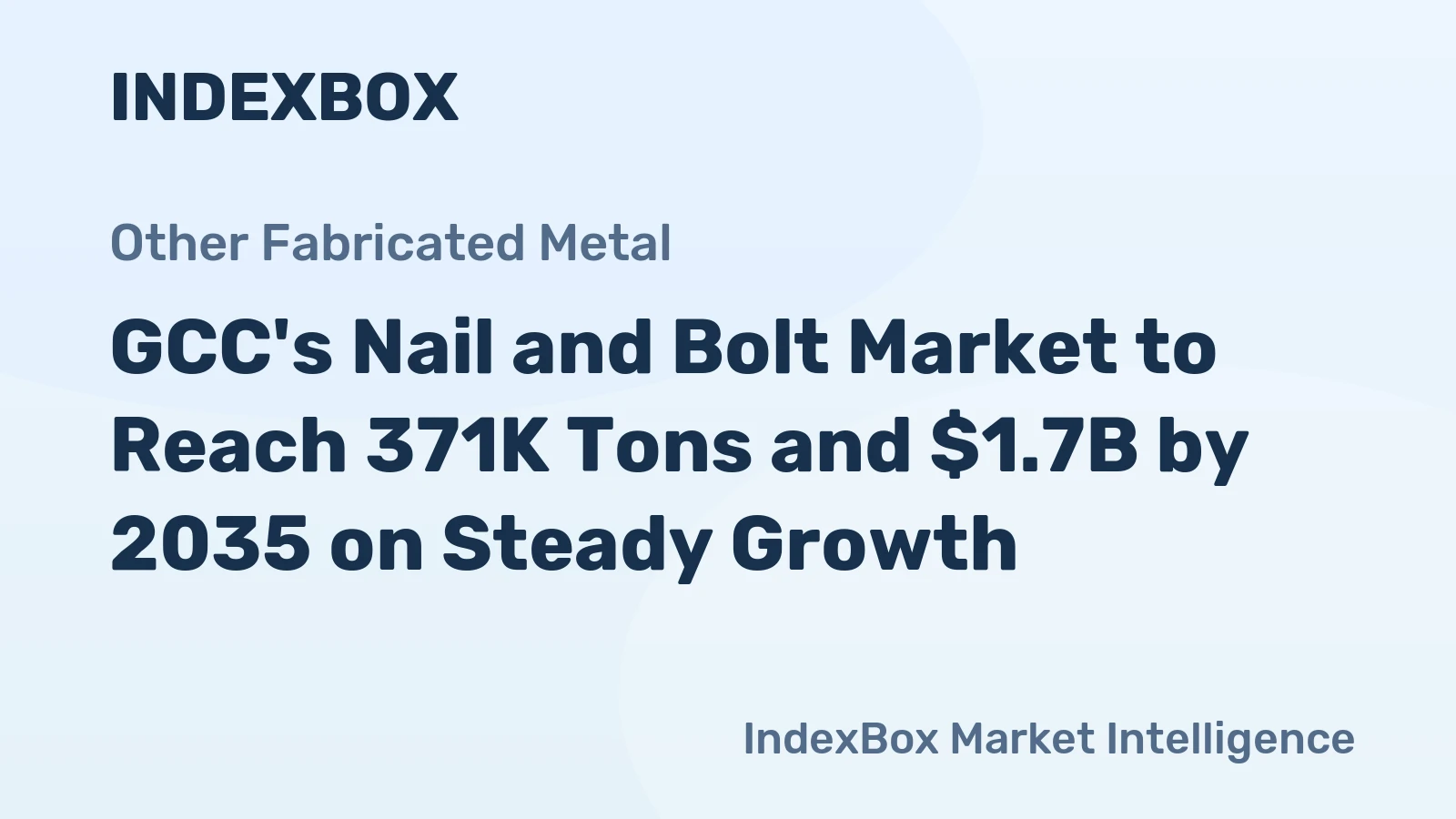 GCC's Nail and Bolt Market to Reach 371K Tons and $1.7B by 2035 on Steady Growth