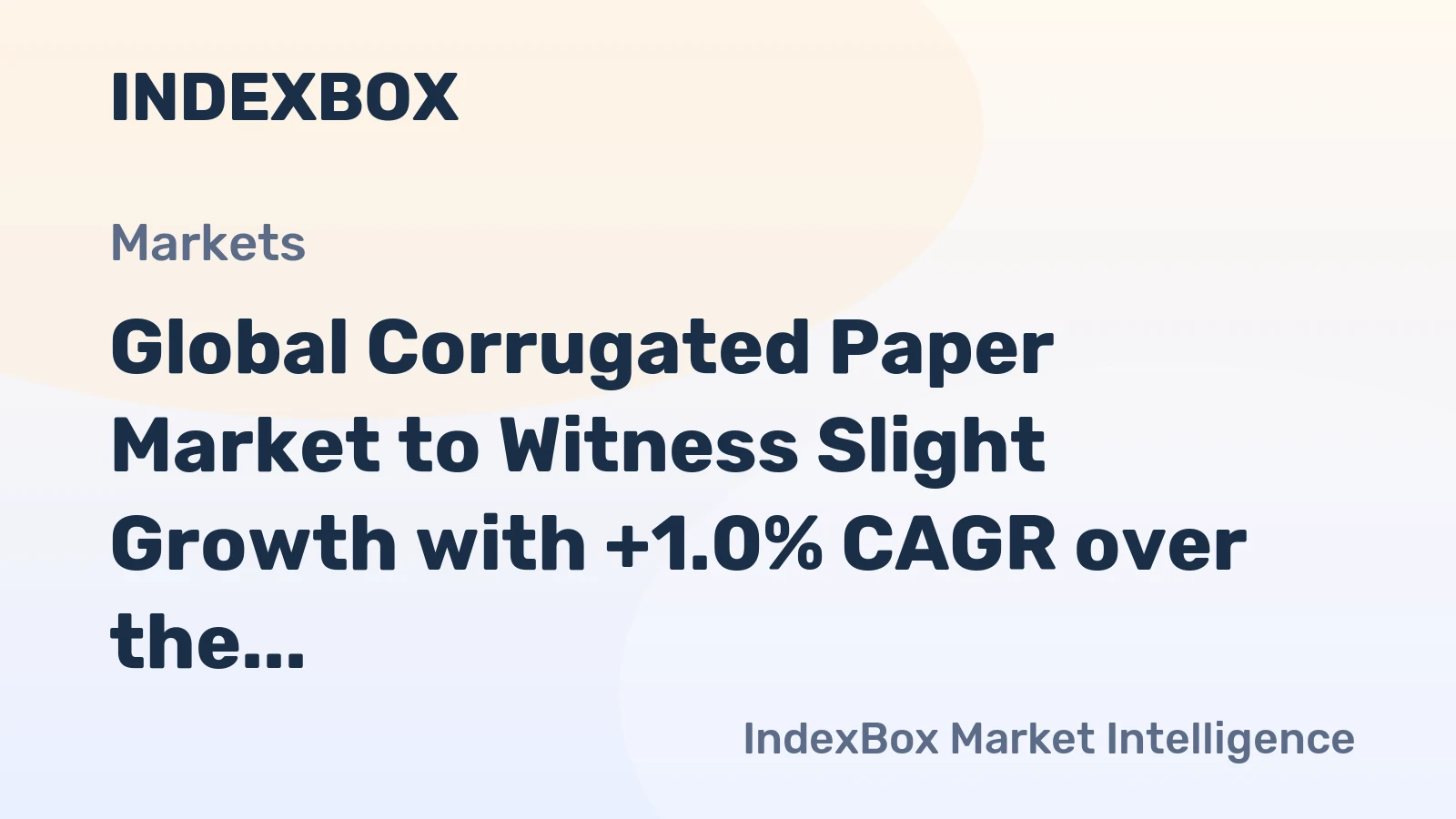 Global Corrugated Paper Market to Witness Slight Growth with +1.0% CAGR over the Next Decade