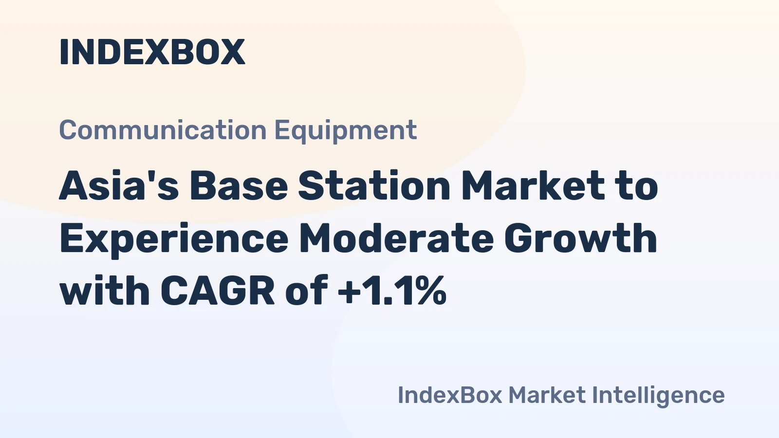 Asia's Base Station Market to Experience Moderate Growth with CAGR of +1.1%