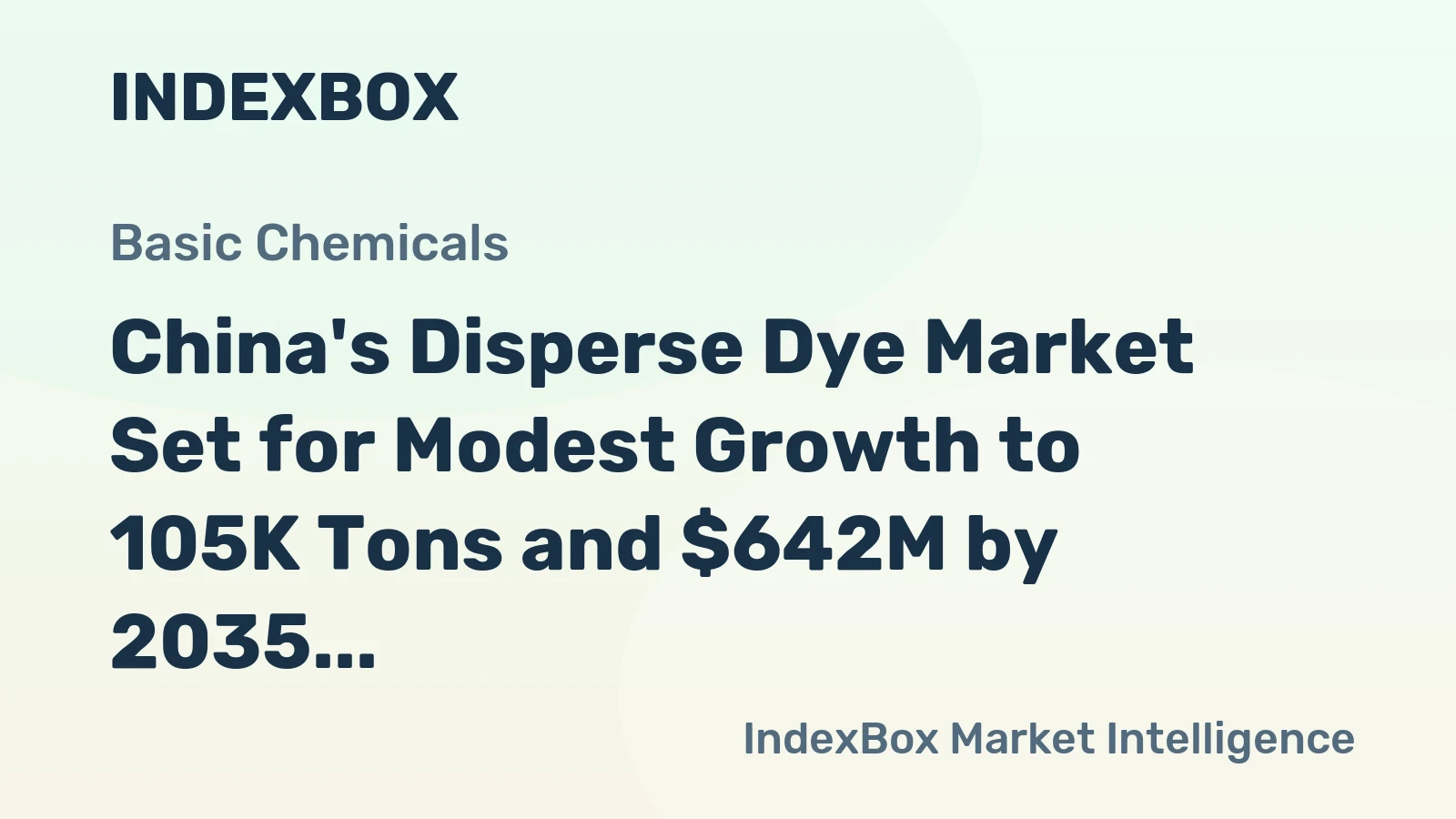 China's Disperse Dye Market Set for Modest Growth to 105K Tons and $642M by 2035