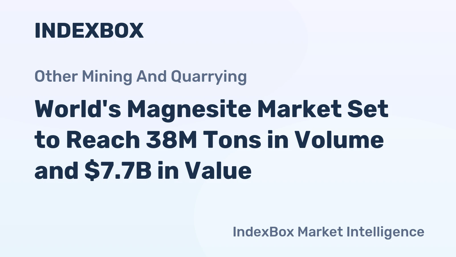 World's Magnesite Market Set to Reach 38M Tons in Volume and $7.7B in Value