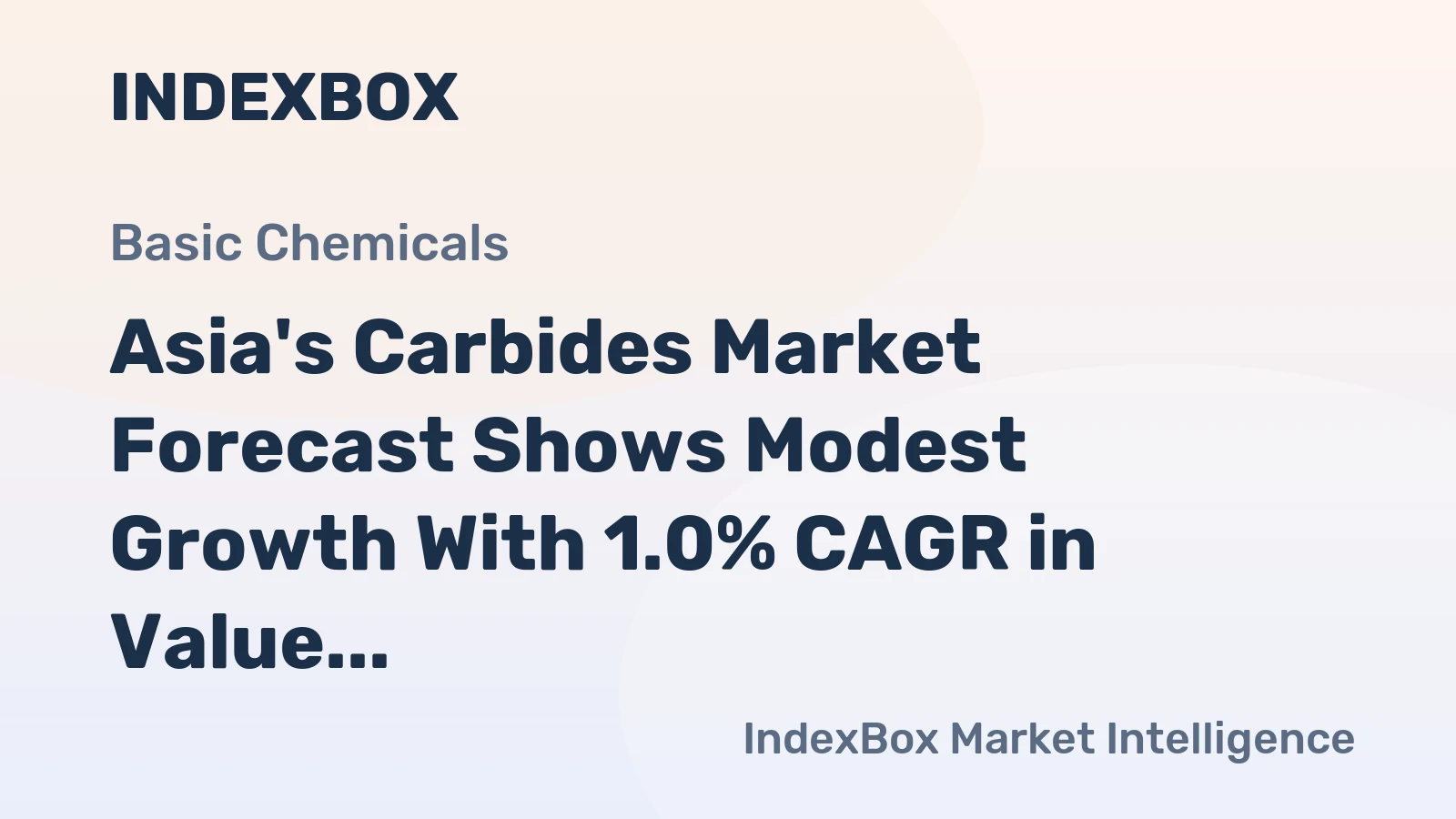 Asia's Carbides Market Forecast Shows Modest Growth With 1.0% CAGR in Value