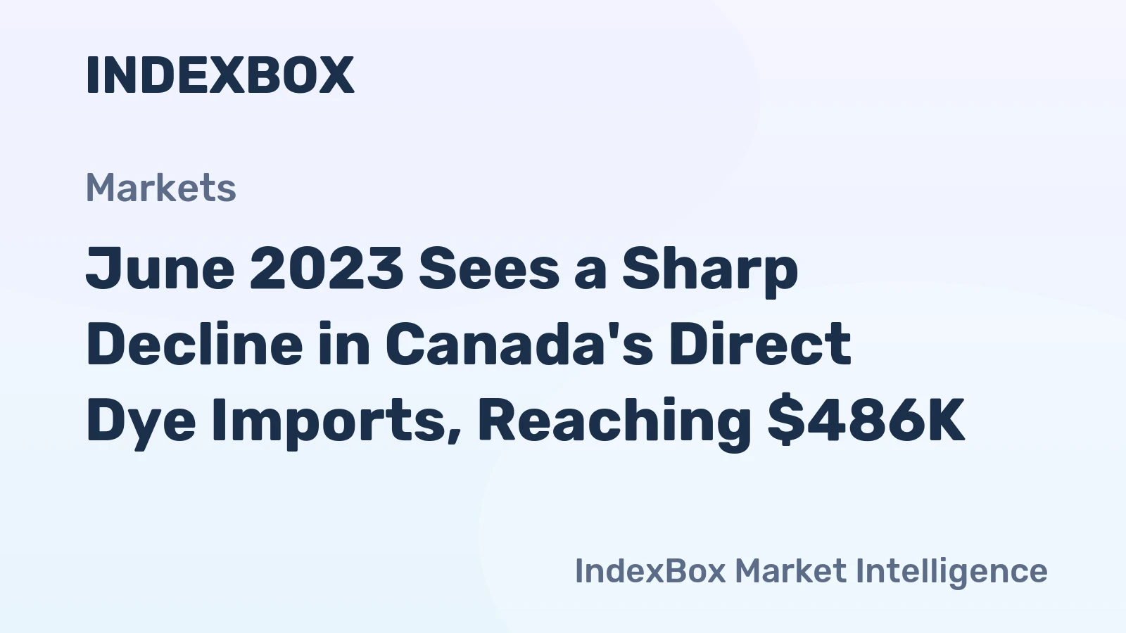 June 2023 Sees a Sharp Decline in Canada's Direct Dye Imports, Reaching $486K