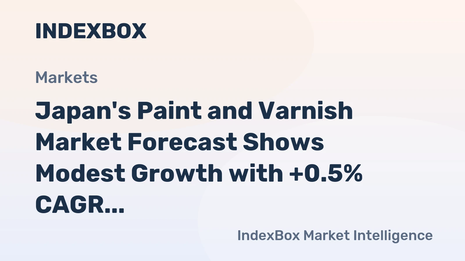 Japan's Paint and Varnish Market Forecast Shows Modest Growth with +0.5% CAGR in Value Through 2035