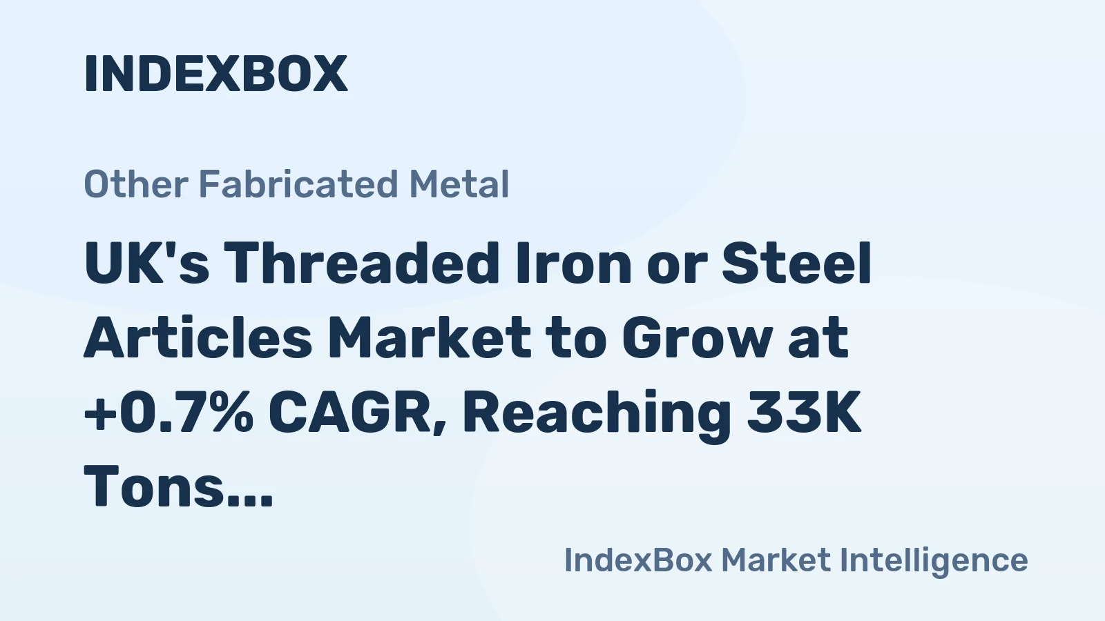 UK's Threaded Iron or Steel Articles Market to Grow at +0.7% CAGR, Reaching 33K Tons by 2035