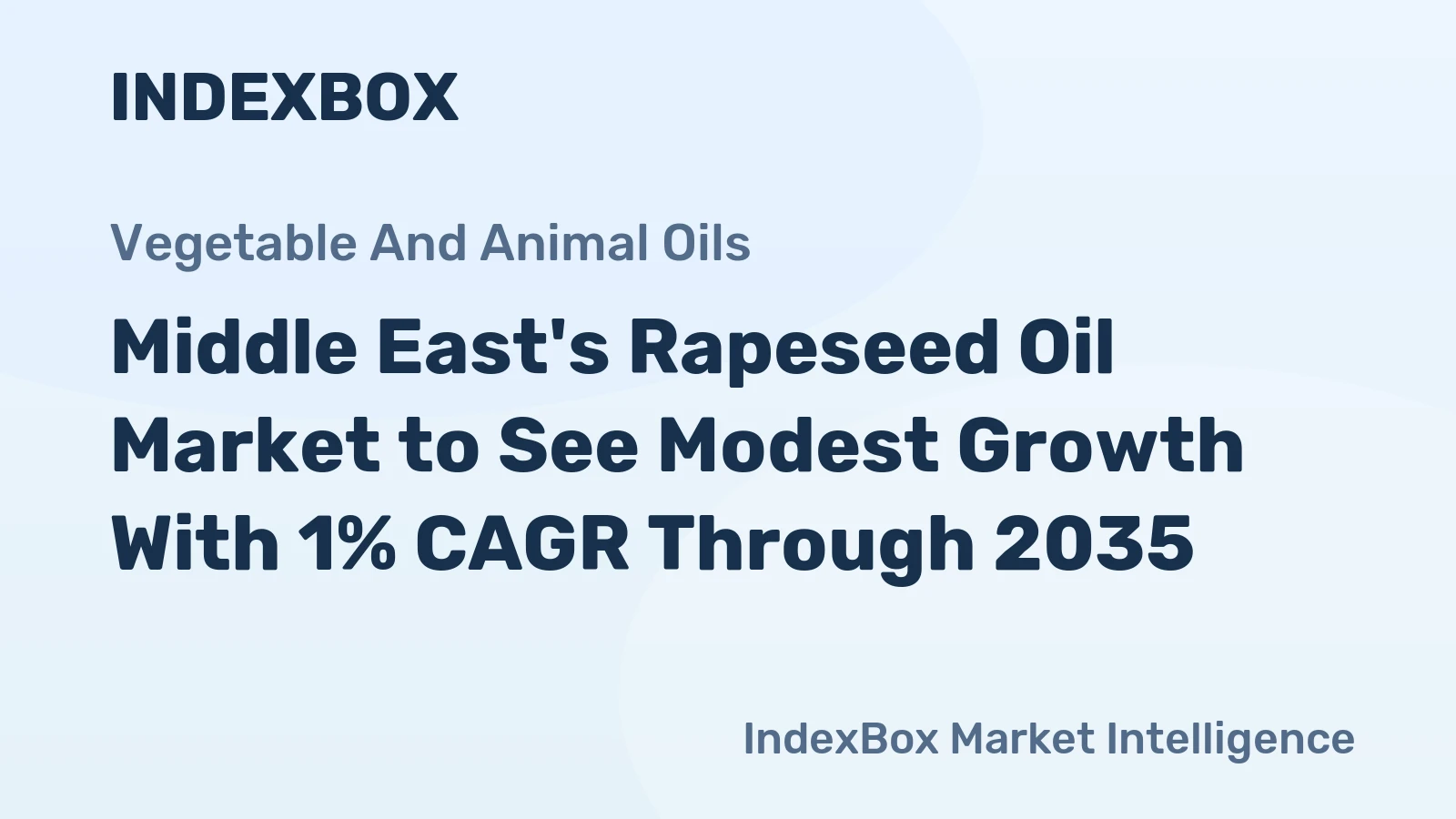 Middle East's Rapeseed Oil Market to See Modest Growth With 1% CAGR Through 2035