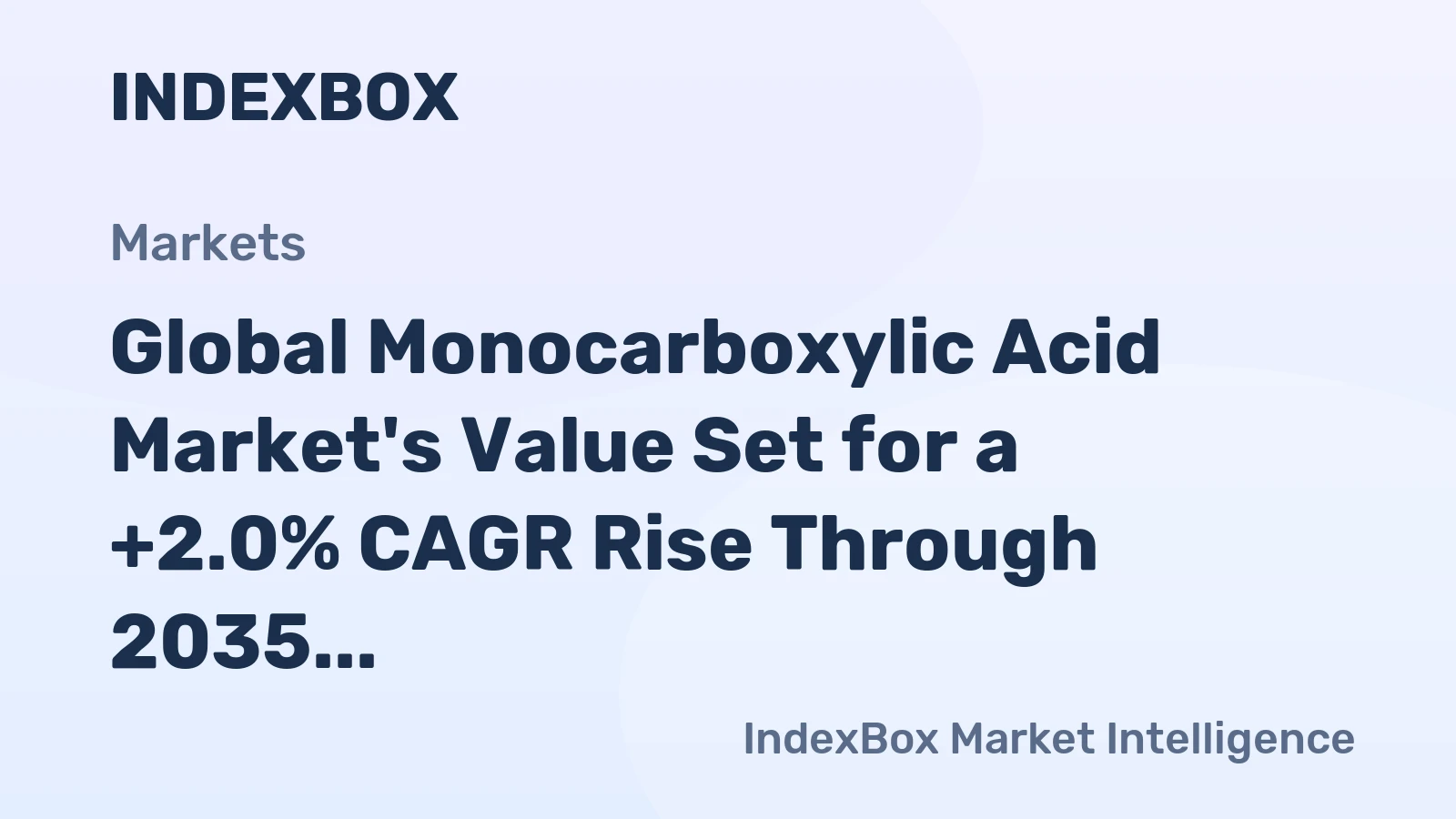 Global Monocarboxylic Acid Market's Value Set for a +2.0% CAGR Rise Through 2035