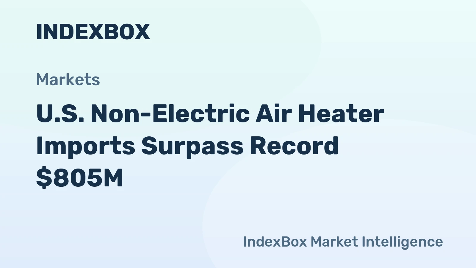 U.S. Non-Electric Air Heater Imports Surpass Record $805M