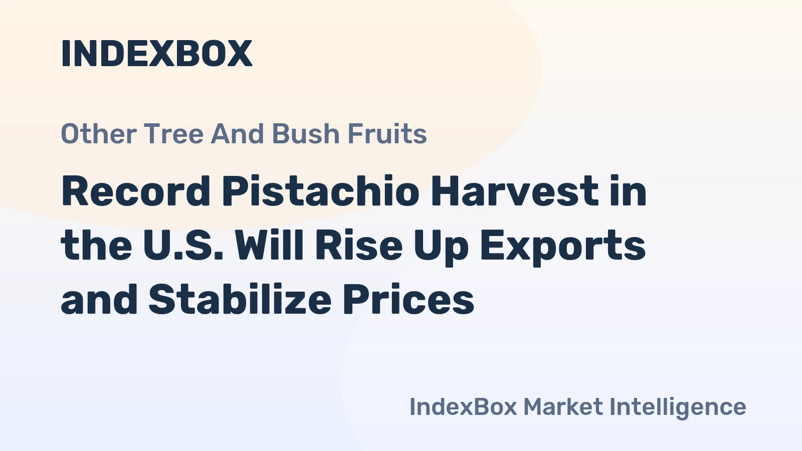 Record Pistachio Harvest in the U.S. Will Rise Up Exports and Stabilize Prices