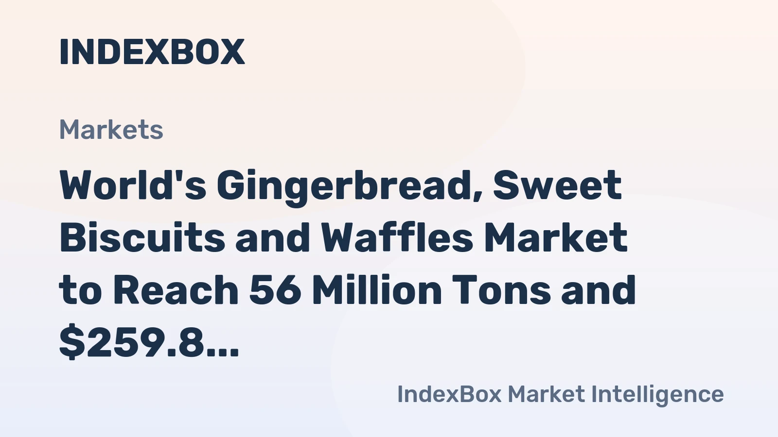 World's Gingerbread, Sweet Biscuits and Waffles Market to Reach 56 Million Tons and $259.8 Billion by 2035