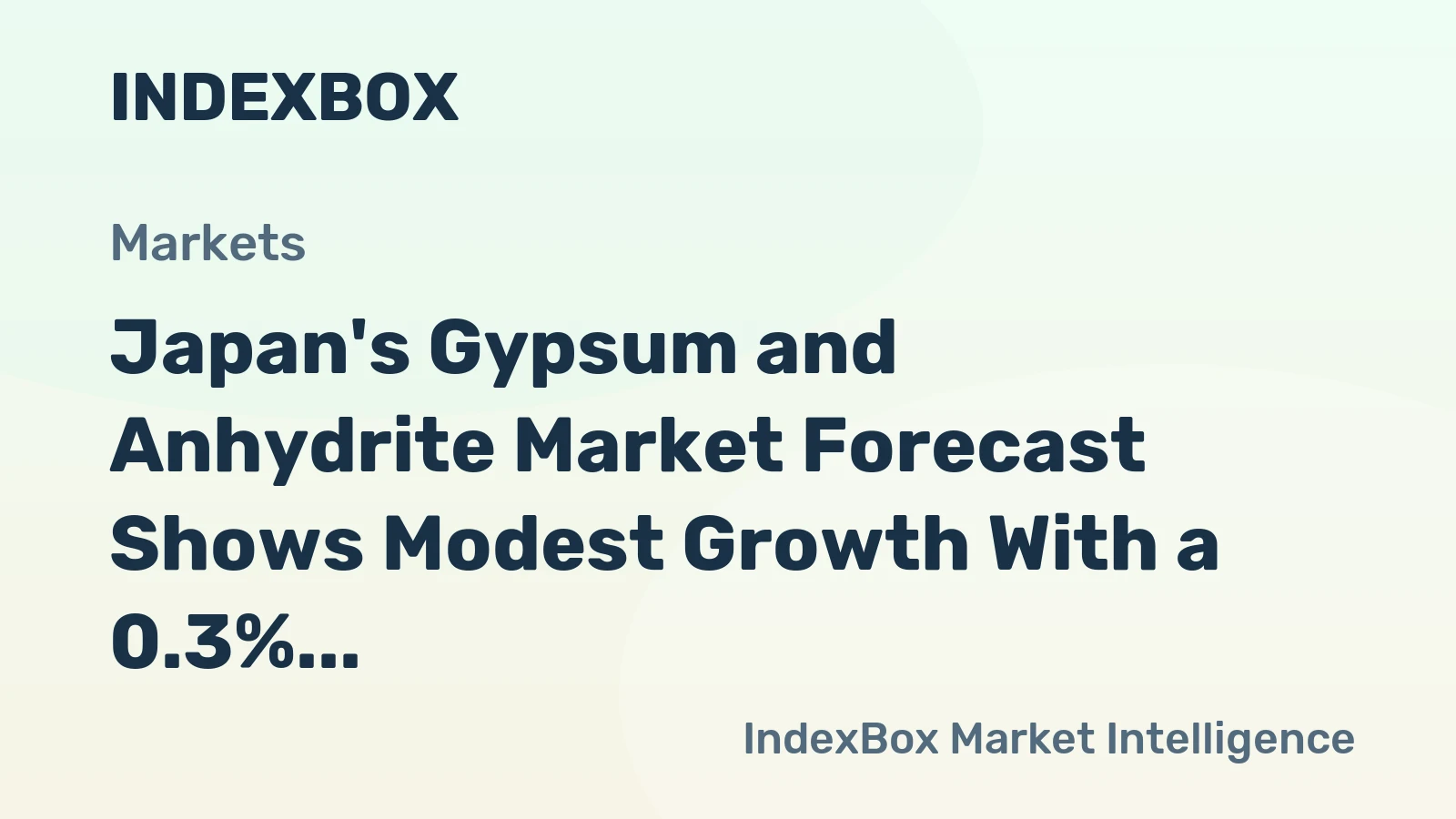 Japan's Gypsum and Anhydrite Market Forecast Shows Modest Growth With a 0.3% Volume CAGR Through 2035