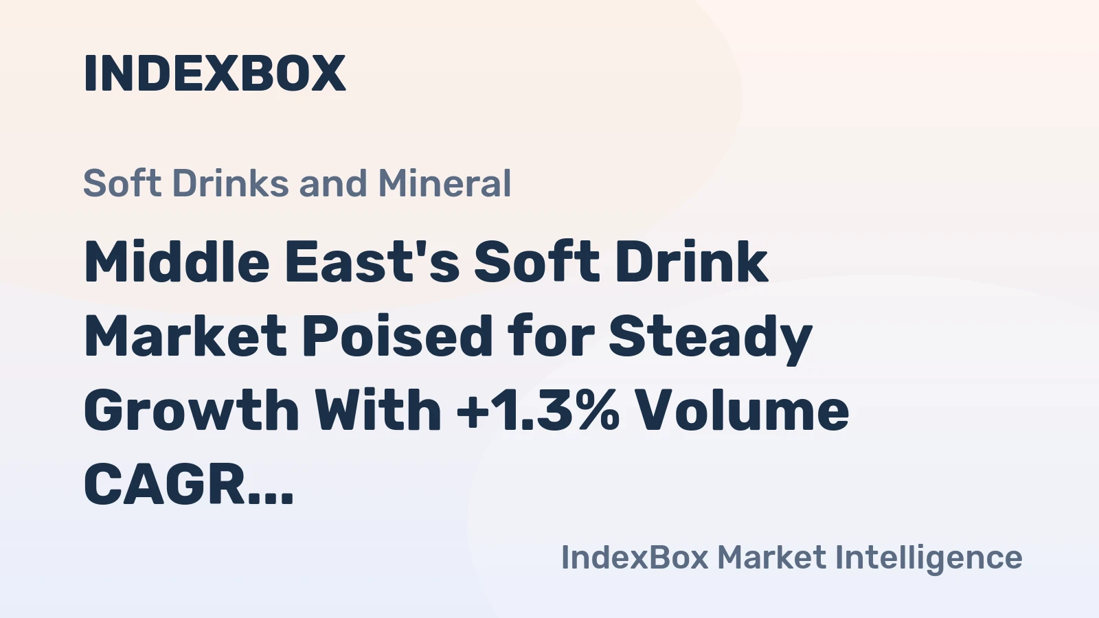 Middle East's Soft Drink Market Poised for Steady Growth With +1.3% Volume CAGR Through 2035