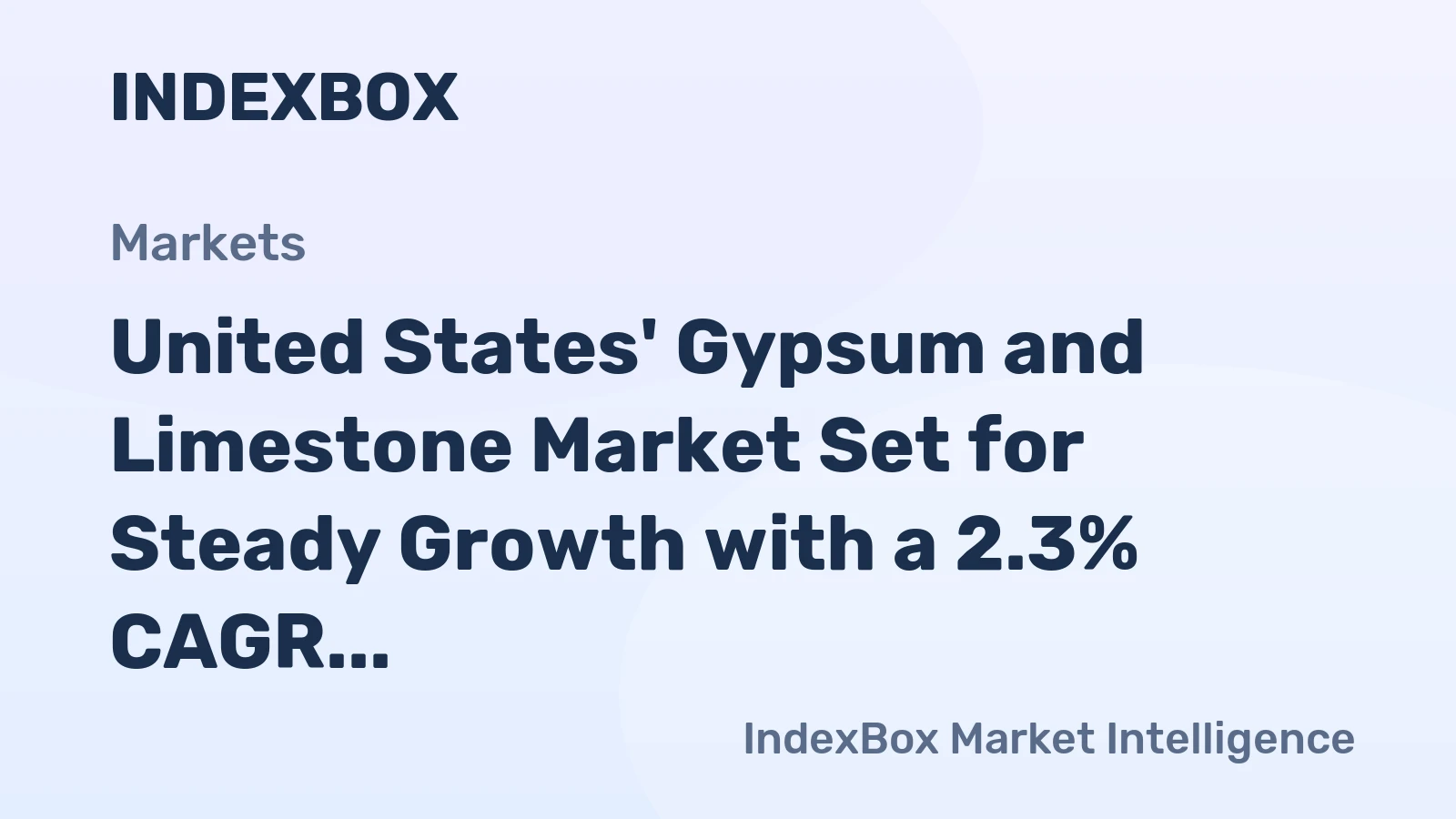 United States' Gypsum and Limestone Market Set for Steady Growth with a 2.3% CAGR in Value Through 2035