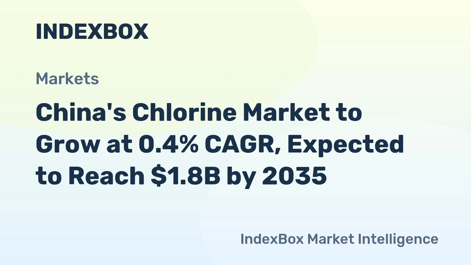China's Chlorine Market to Grow at 0.4% CAGR, Expected to Reach $1.8B by 2035