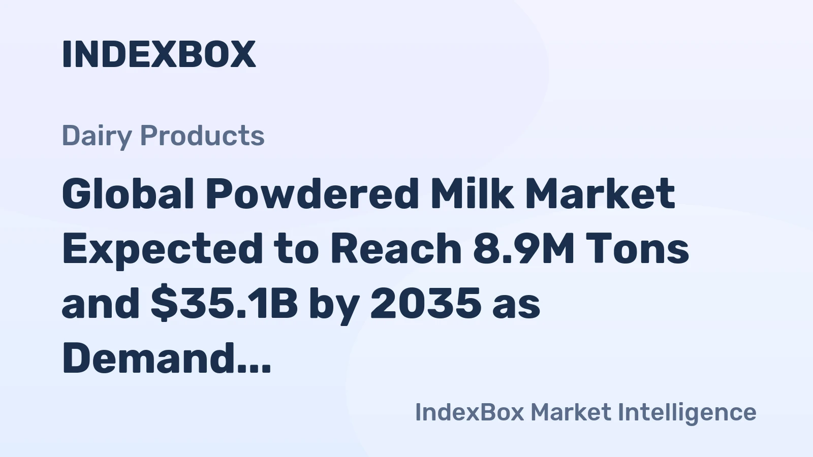 Global Powdered Milk Market Expected to Reach 8.9M Tons and $35.1B by 2035 as Demand Surges Worldwide