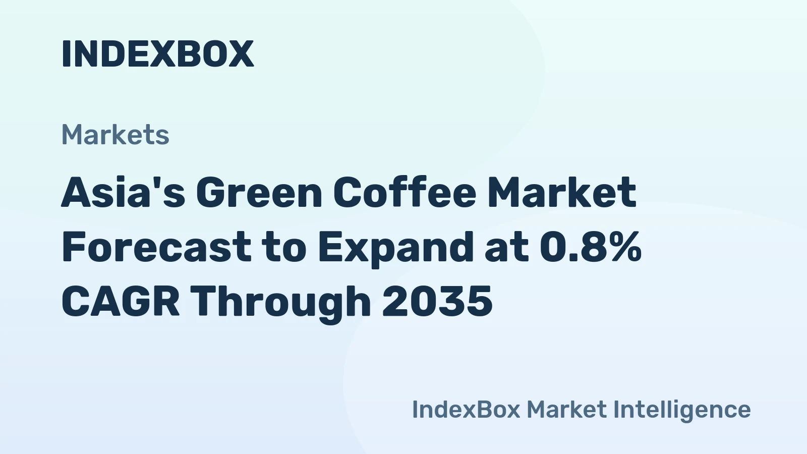 Asia's Green Coffee Market Forecast to Expand at 0.8% CAGR Through 2035