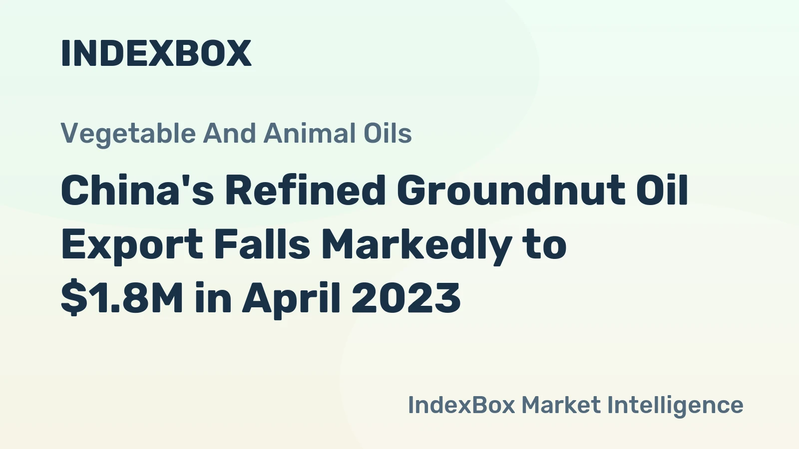 China's Refined Groundnut Oil Export Falls Markedly to $1.8M in April 2023