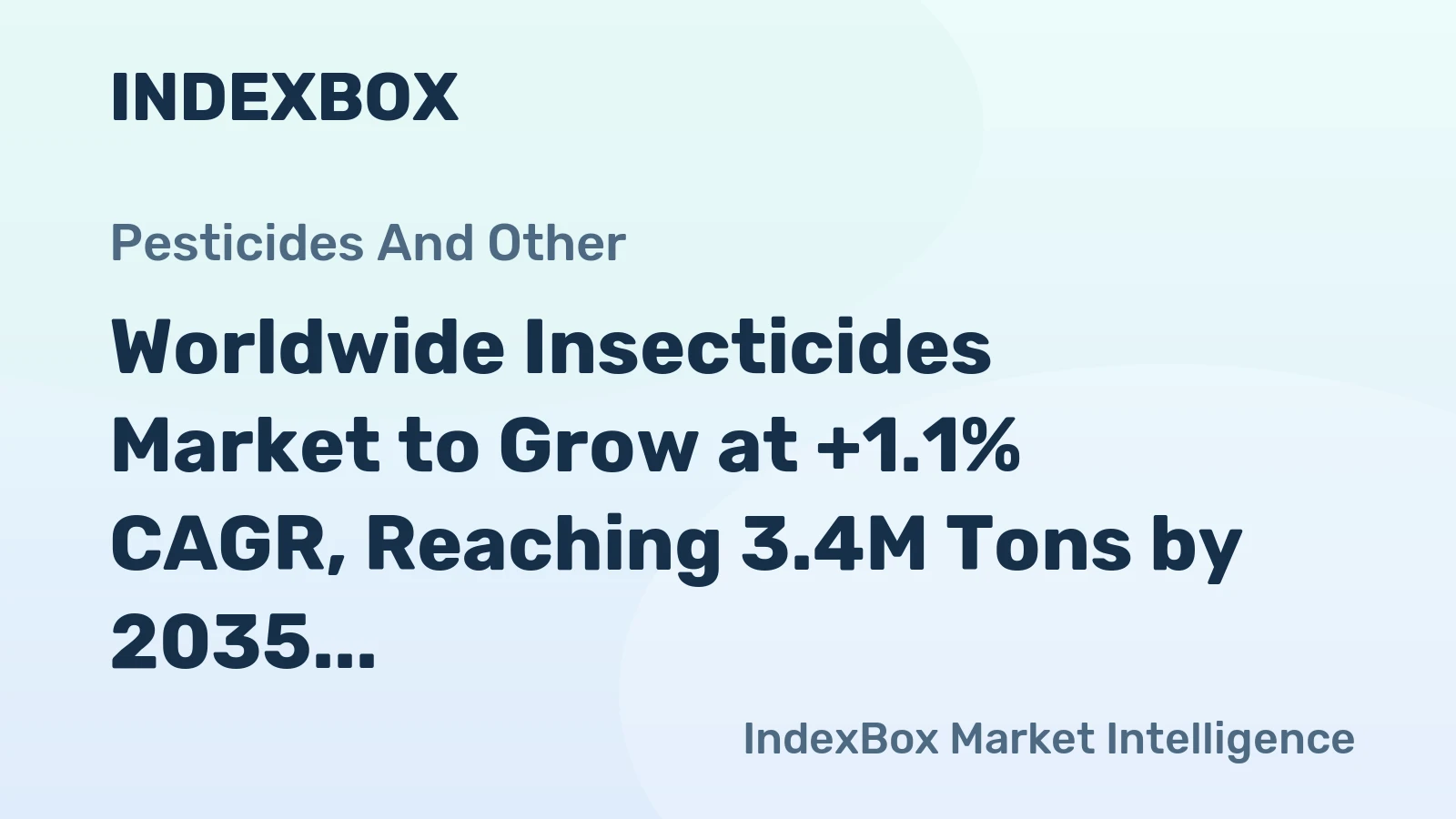 Worldwide Insecticides Market to Grow at +1.1% CAGR, Reaching 3.4M Tons by 2035