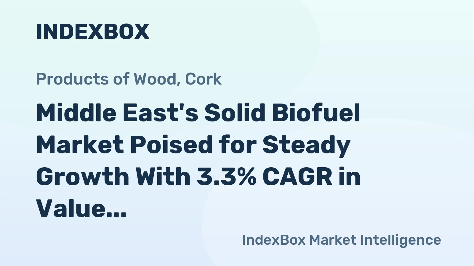 Middle East's Solid Biofuel Market Poised for Steady Growth With 3.3% CAGR in Value