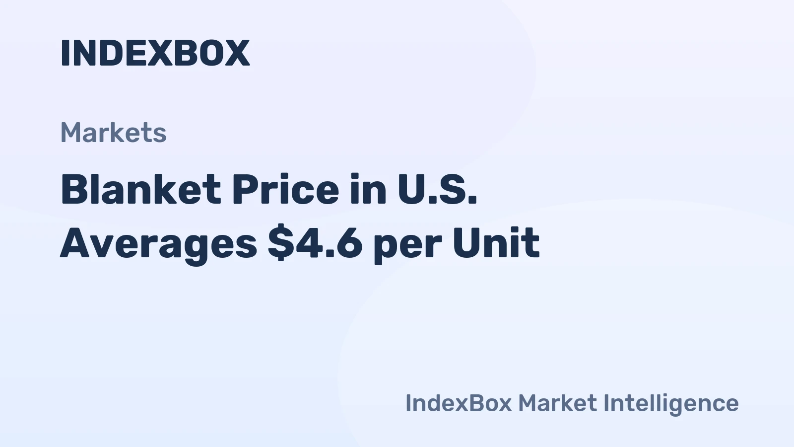 Blanket Price in U.S. Averages $4.6 per Unit