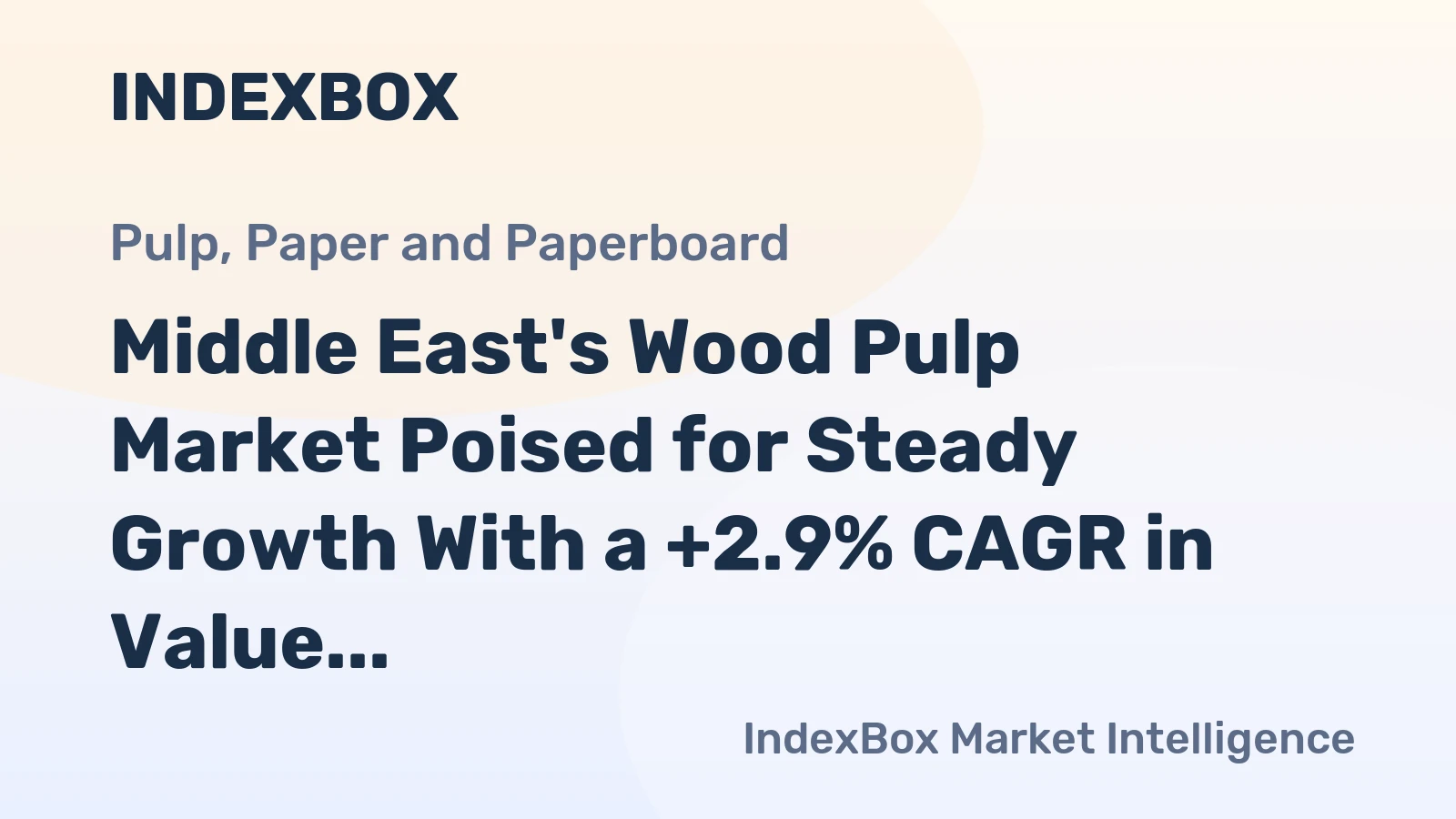 Middle East's Wood Pulp Market Poised for Steady Growth With a +2.9% CAGR in Value Through 2035