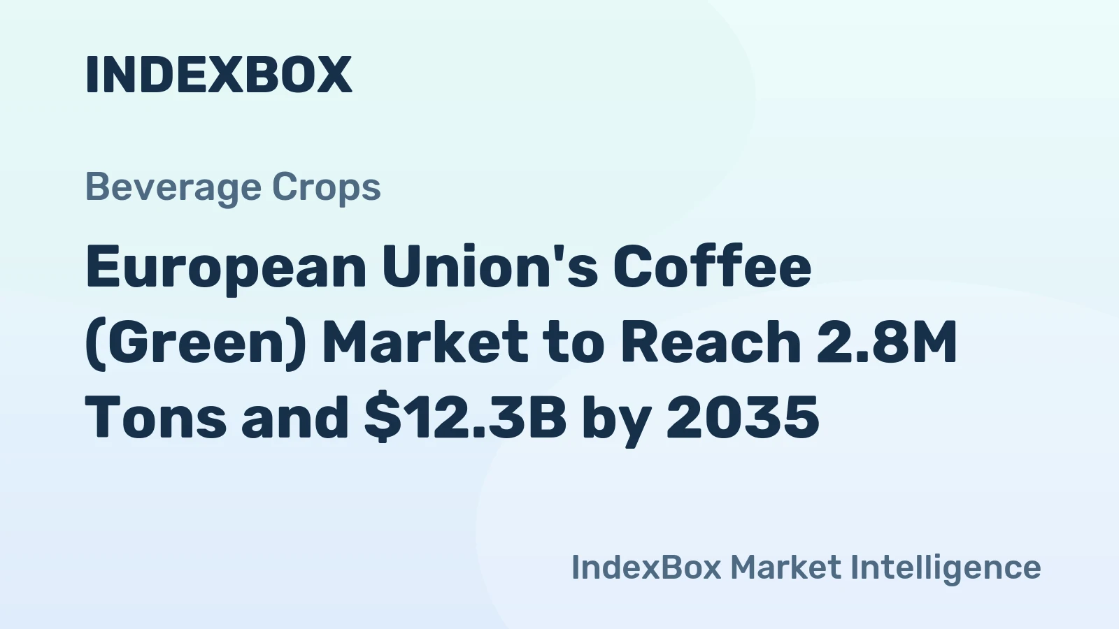 European Union's Coffee (Green) Market to Reach 2.8M Tons and $12.3B by 2035