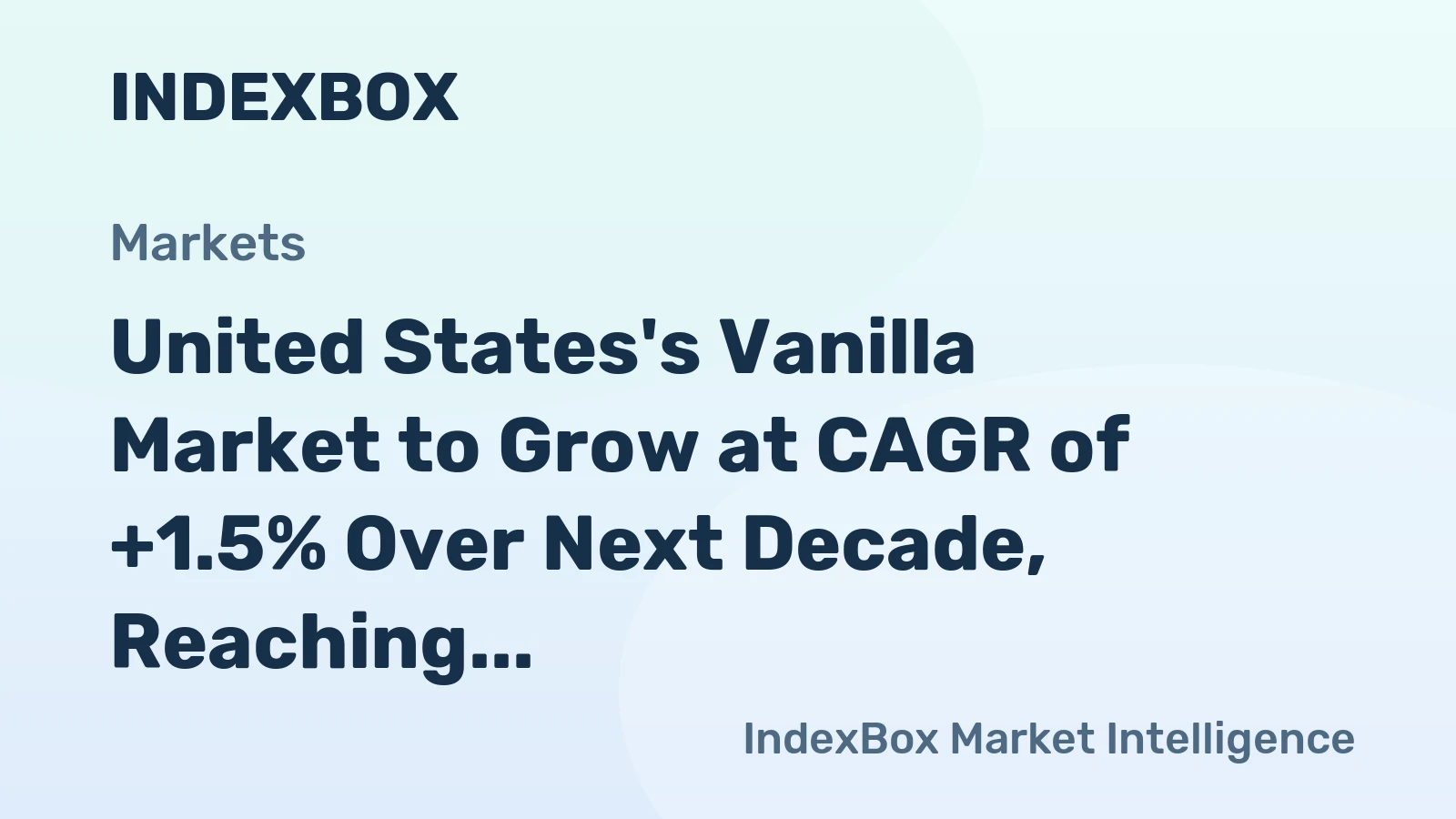 United States's Vanilla Market to Grow at CAGR of +1.5% Over Next Decade, Reaching $339M by 2035