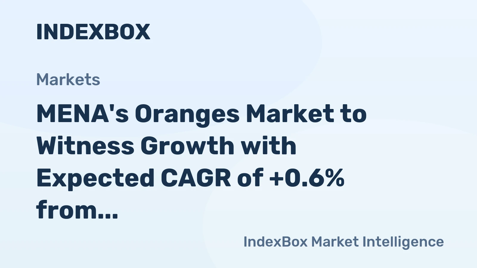 MENA's Oranges Market to Witness Growth with Expected CAGR of +0.6% from 2024-2035