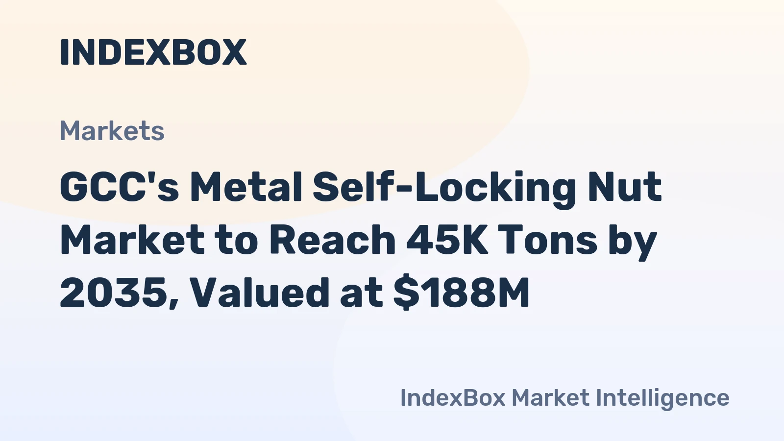 GCC's Metal Self-Locking Nut Market to Reach 45K Tons by 2035, Valued at $188M