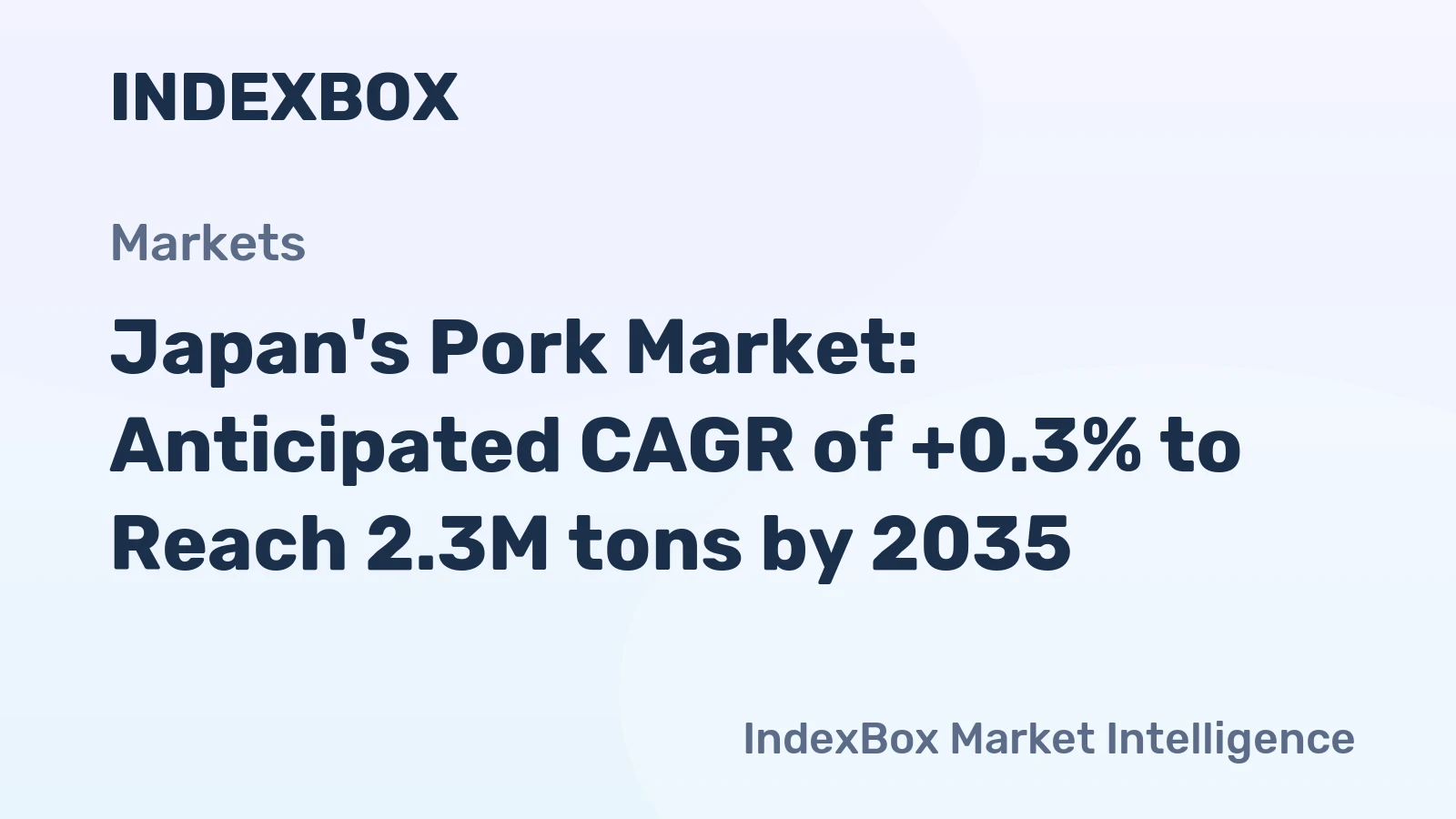 Japan's Pork Market: Anticipated CAGR of +0.3% to Reach 2.3M tons by 2035