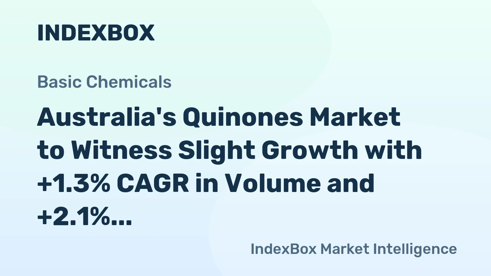 Australia's Quinones Market to Witness Slight Growth with +1.3% CAGR in Volume and +2.1% CAGR in Value from 2024 to 2035