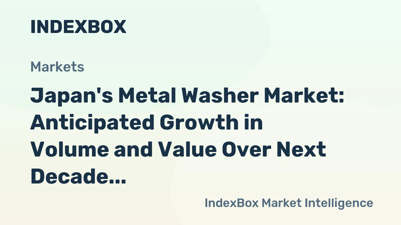 Japan's Metal Washer Market: Anticipated Growth in Volume and Value Over Next Decade