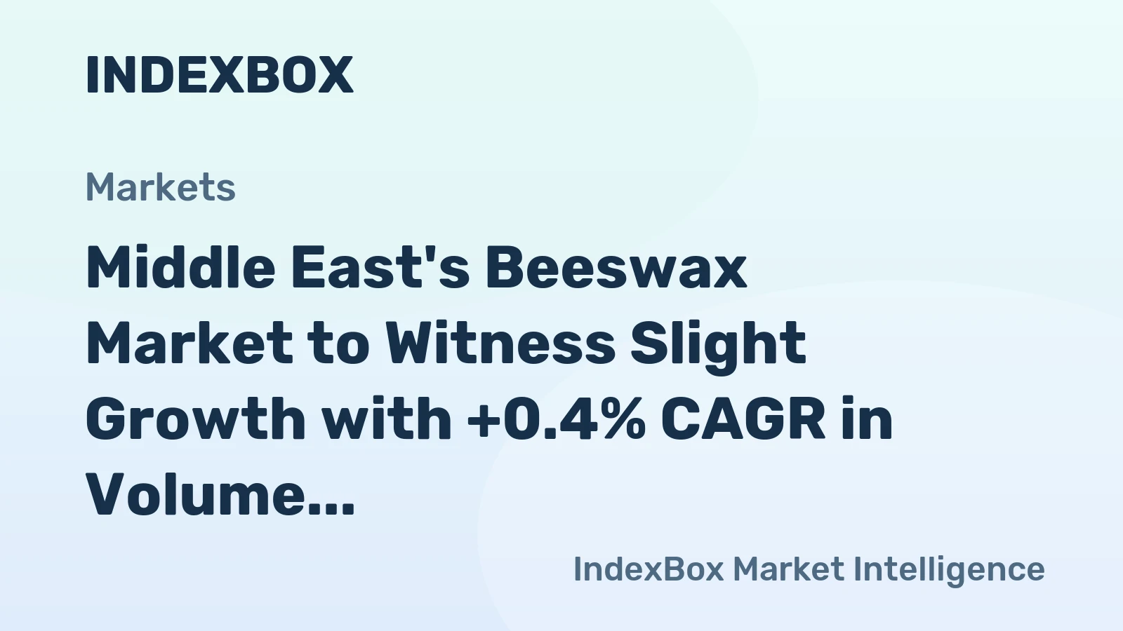 Middle East's Beeswax Market to Witness Slight Growth with +0.4% CAGR in Volume Over Next Decade