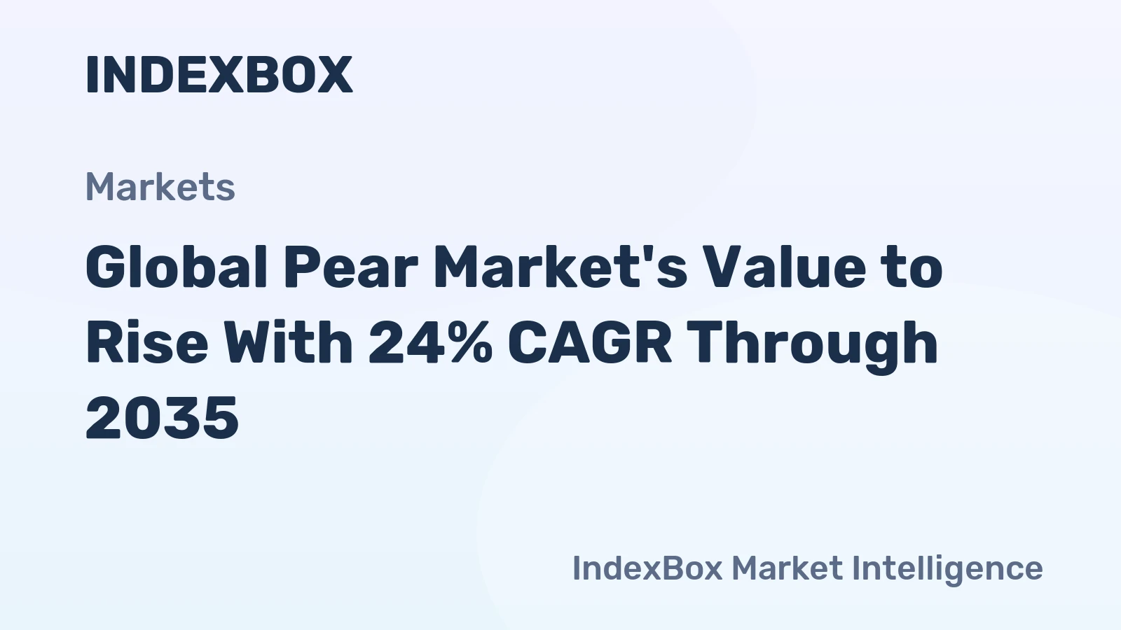 Global Pear Market's Value to Rise With 24% CAGR Through 2035