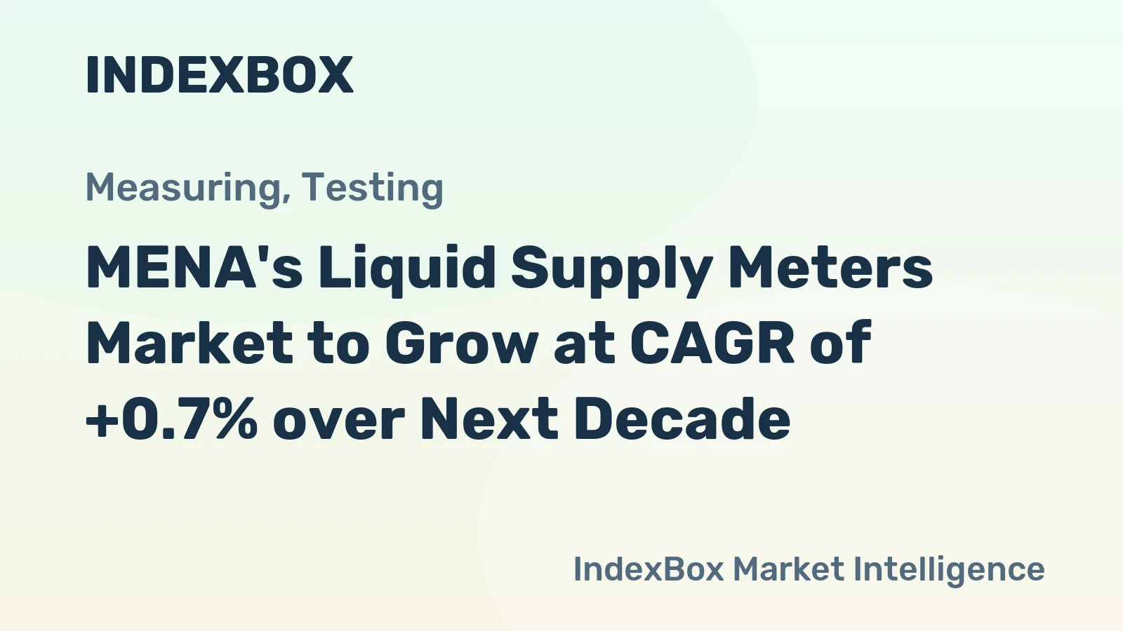 MENA's Liquid Supply Meters Market to Grow at CAGR of +0.7% over Next Decade