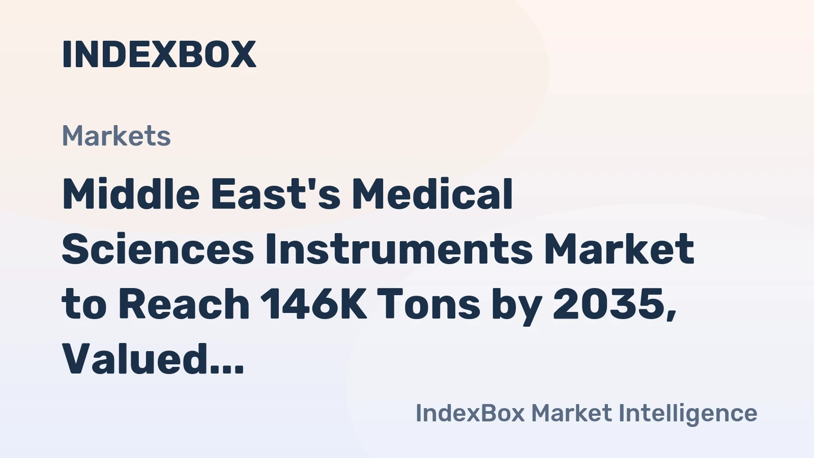 Middle East's Medical Sciences Instruments Market to Reach 146K Tons by 2035, Valued at $5B