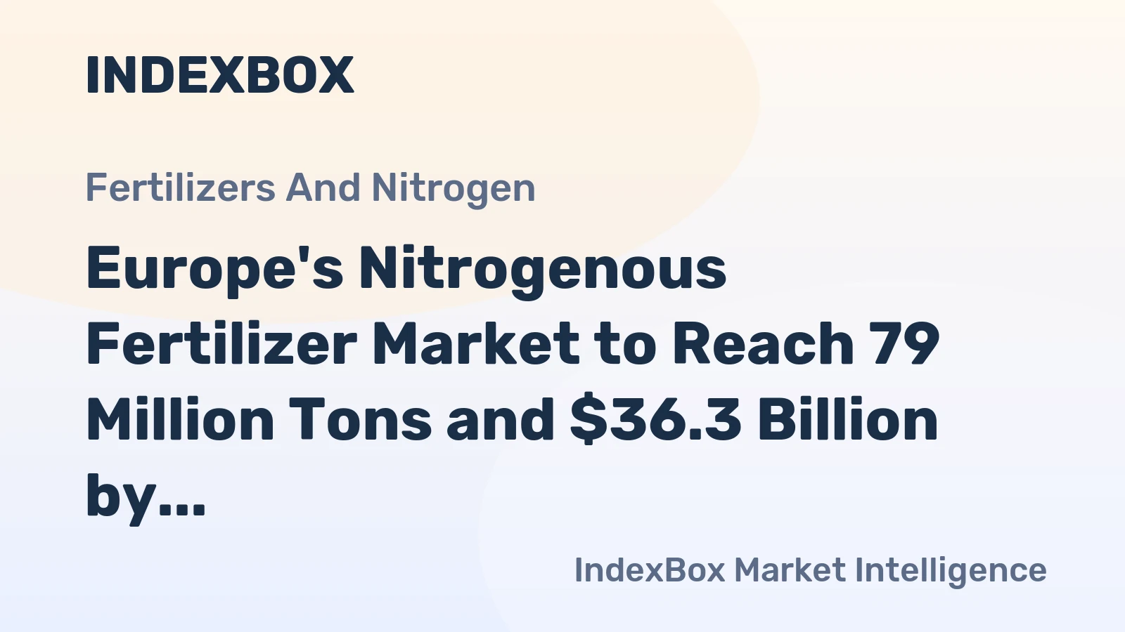 Europe's Nitrogenous Fertilizer Market to Reach 79 Million Tons and $36.3 Billion by 2035