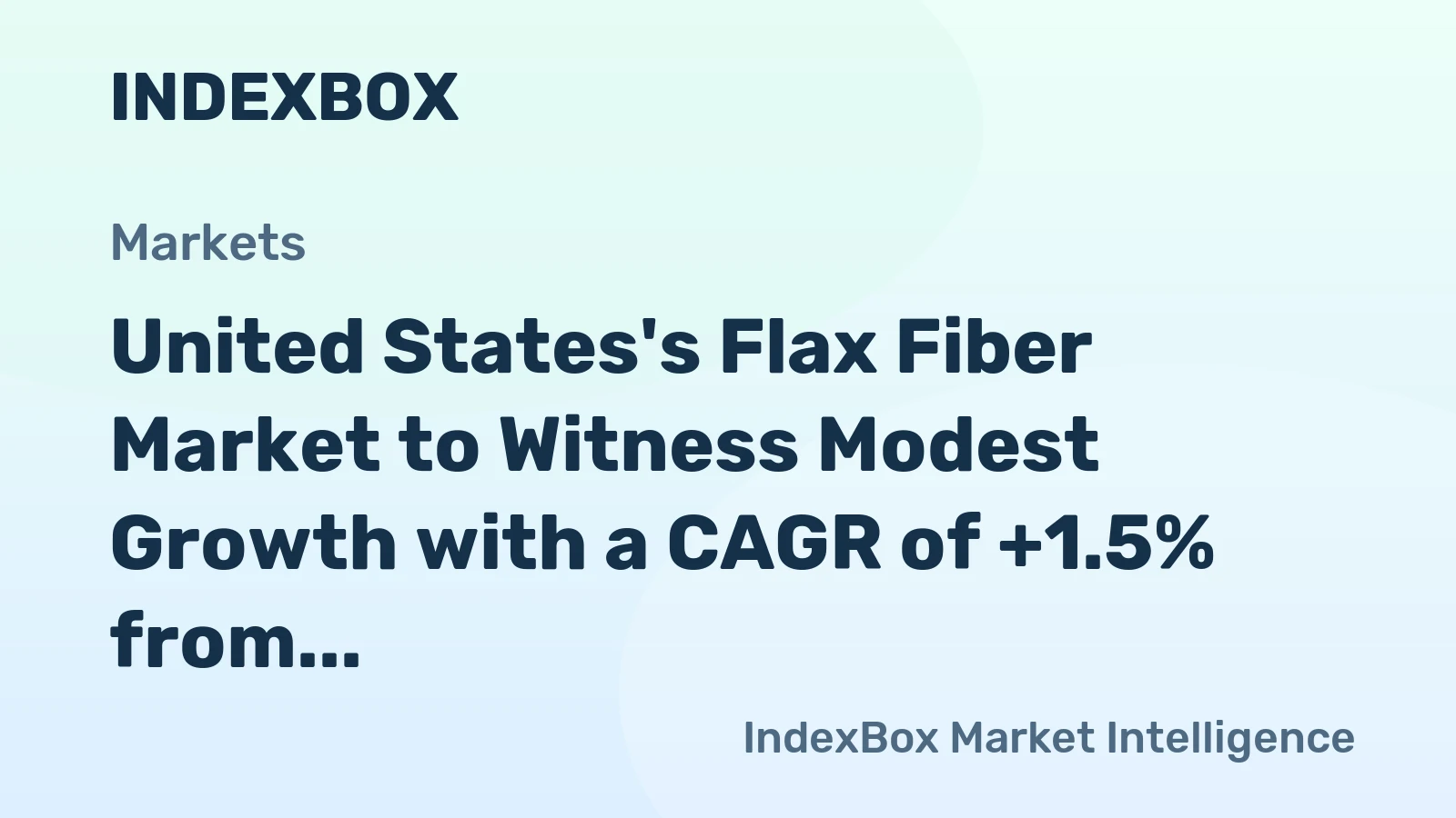 United States's Flax Fiber Market to Witness Modest Growth with a CAGR of +1.5% from 2024 to 2035