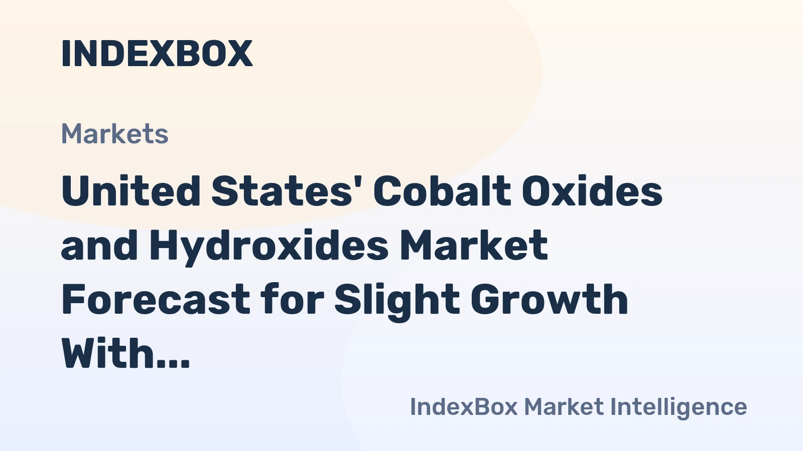 United States' Cobalt Oxides and Hydroxides Market Forecast for Slight Growth With a +0.1% Volume CAGR Through 2035