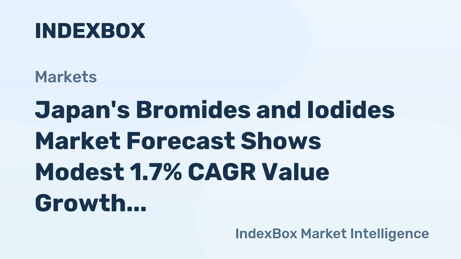 Japan's Bromides and Iodides Market Forecast Shows Modest 1.7% CAGR Value Growth Through 2035
