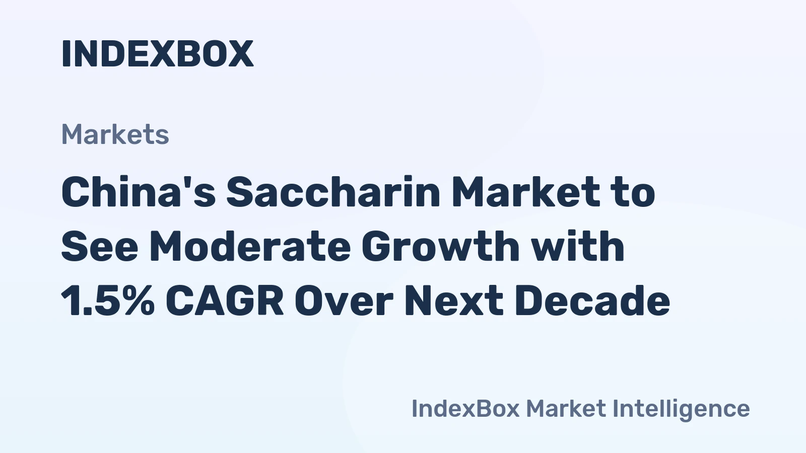 China's Saccharin Market to See Moderate Growth with 1.5% CAGR Over Next Decade