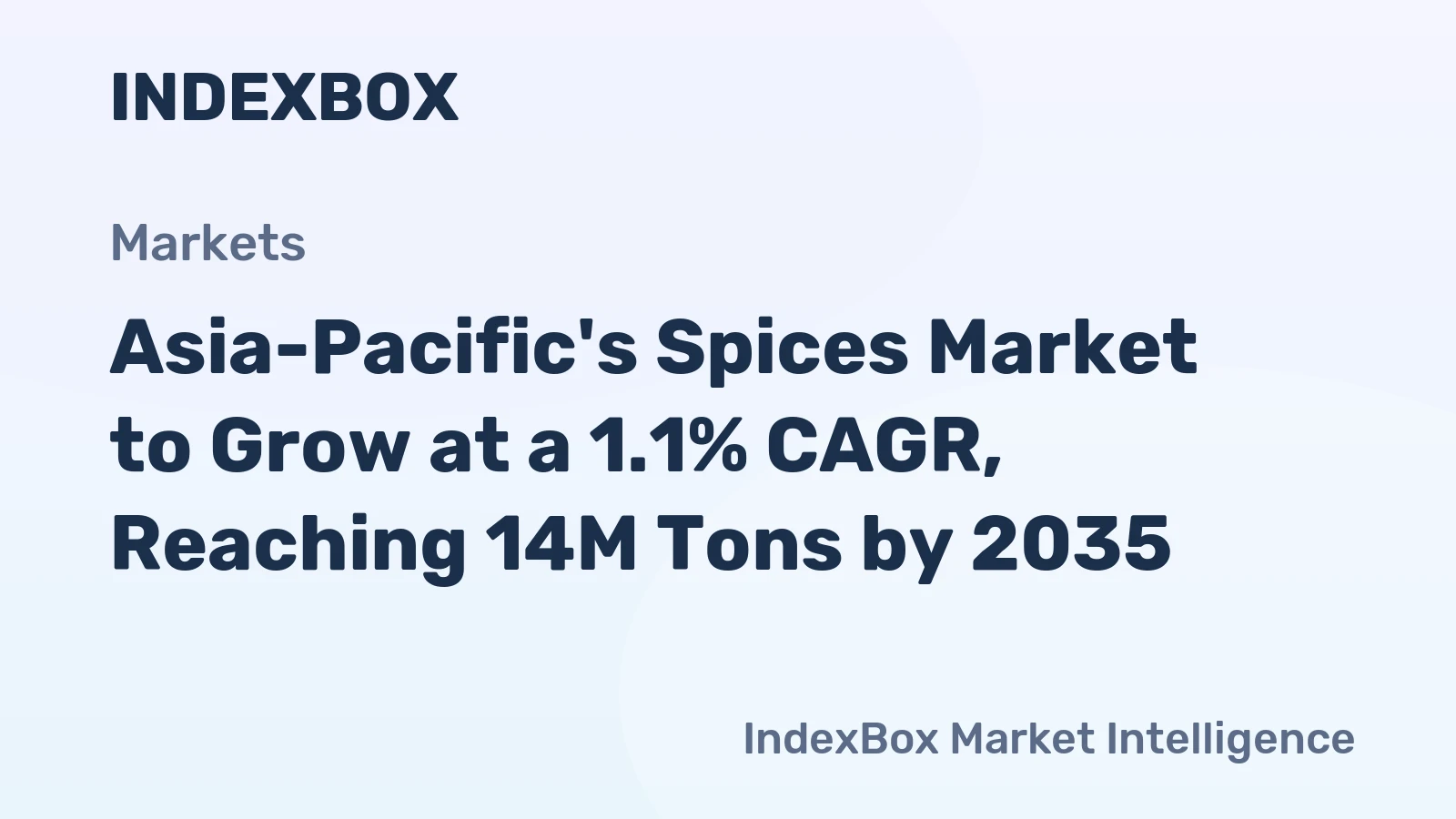 Asia-Pacific's Spices Market to Grow at a 1.1% CAGR, Reaching 14M Tons by 2035