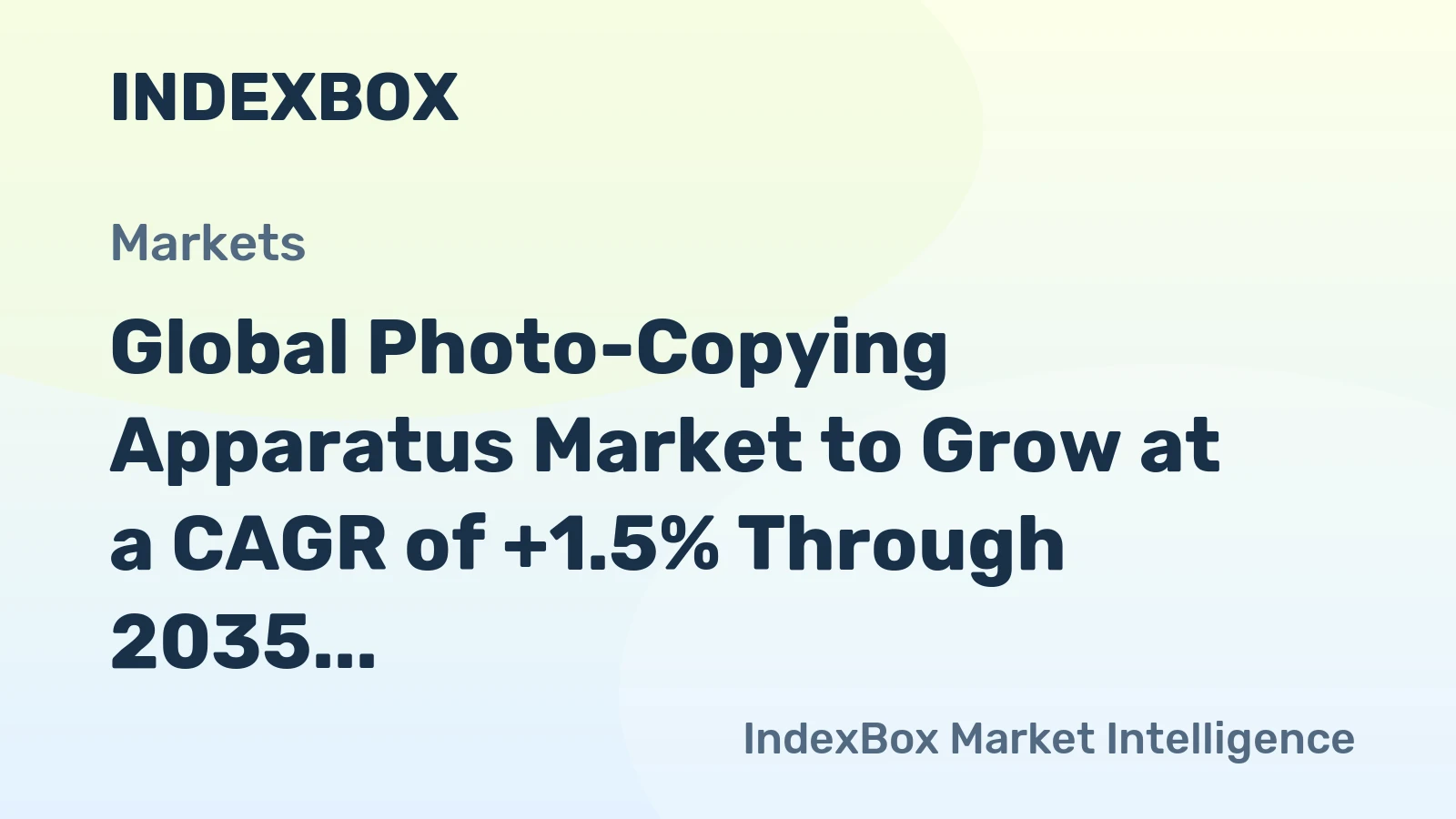 Global Photo-Copying Apparatus Market to Grow at a CAGR of +1.5% Through 2035, Reaching $30.5B in Value