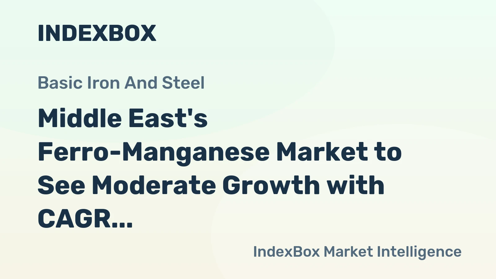 Middle East's Ferro-Manganese Market to See Moderate Growth with CAGR of +0.6%