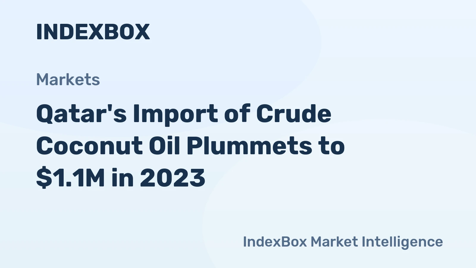 Qatar's Import of Crude Coconut Oil Plummets to $1.1M in 2023