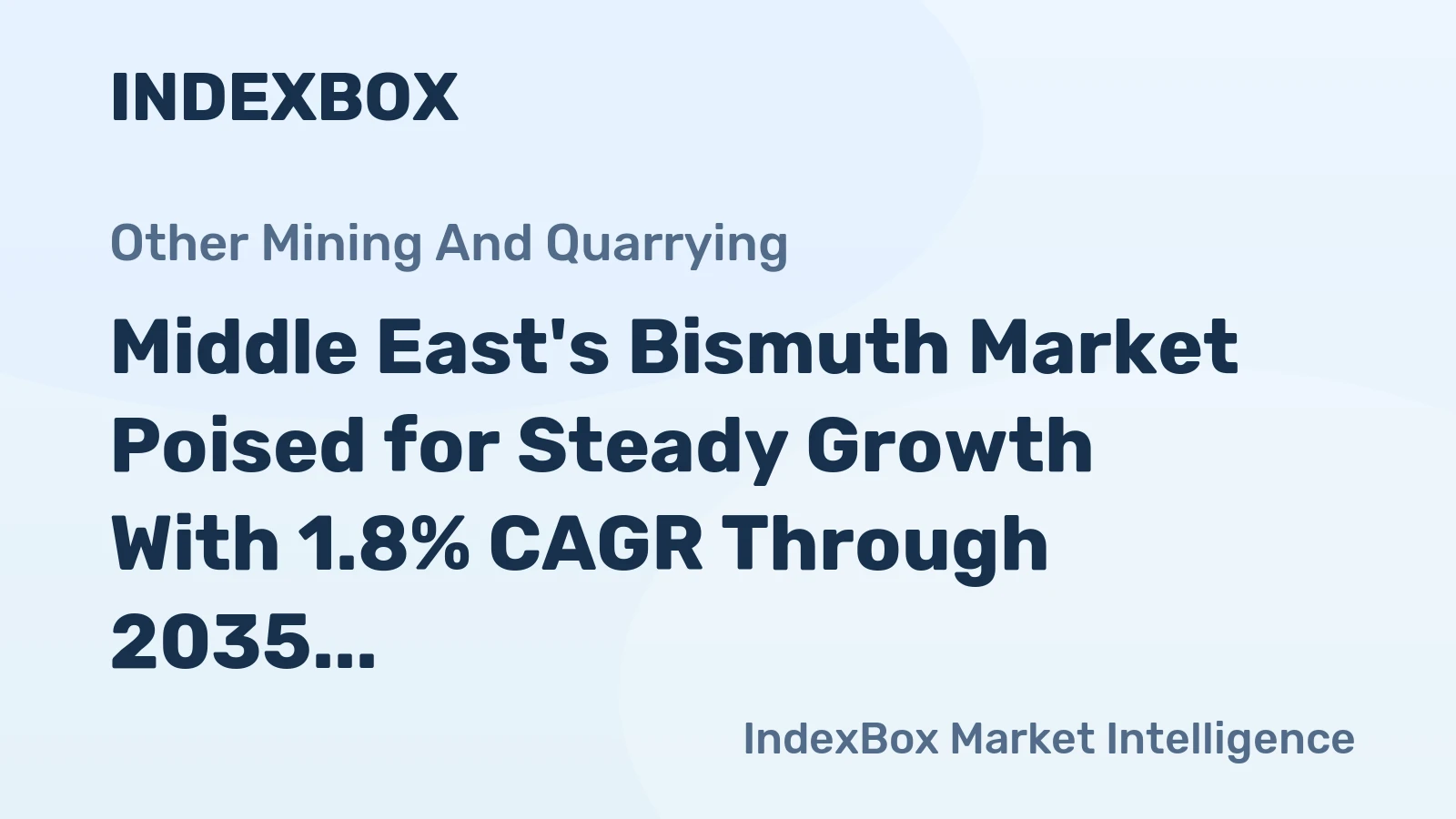 Middle East's Bismuth Market Poised for Steady Growth With 1.8% CAGR Through 2035