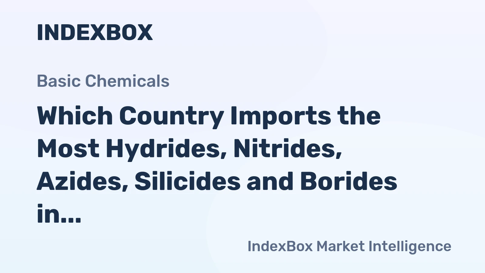 Which Country Imports the Most Hydrides, Nitrides, Azides, Silicides and Borides in the World?