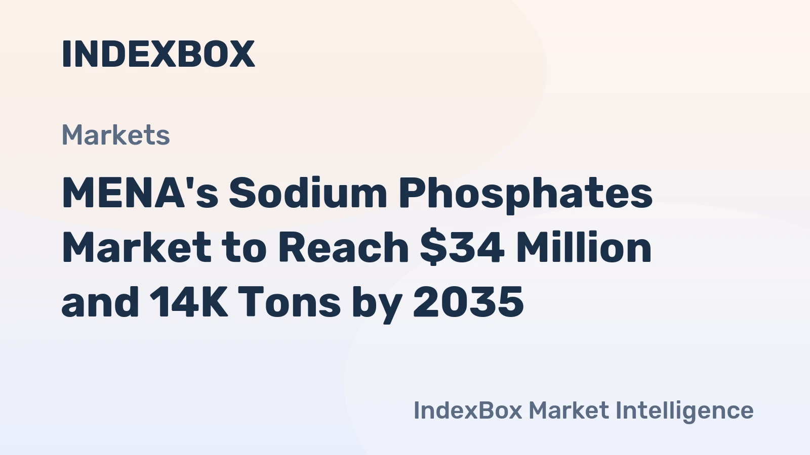 MENA's Sodium Phosphates Market to Reach $34 Million and 14K Tons by 2035
