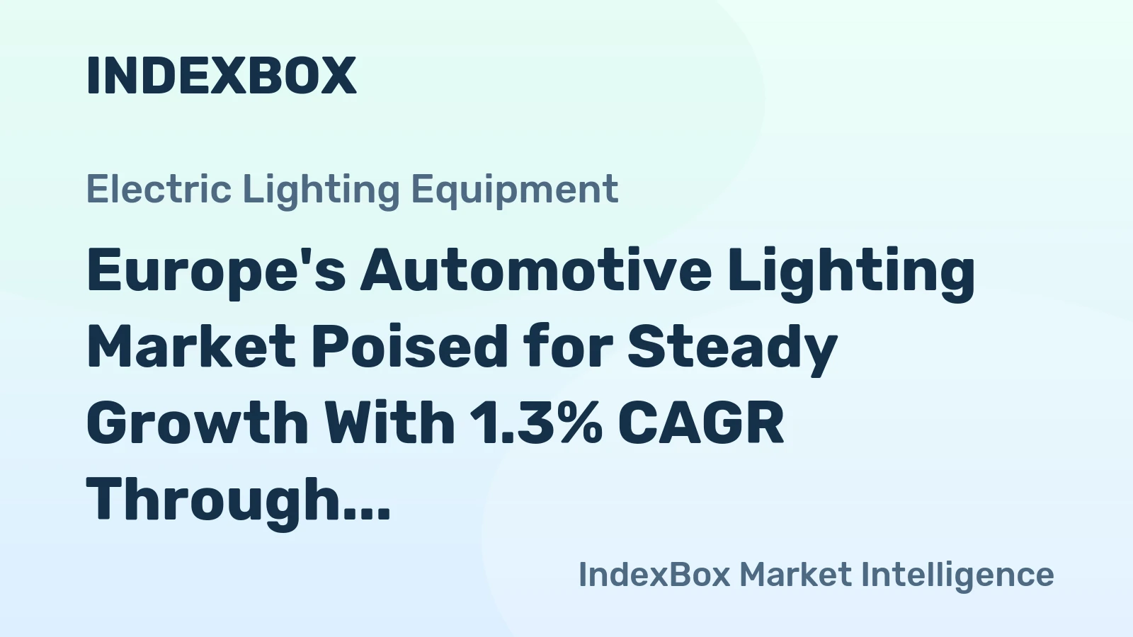 Europe's Automotive Lighting Market Poised for Steady Growth With 1.3% CAGR Through 2035